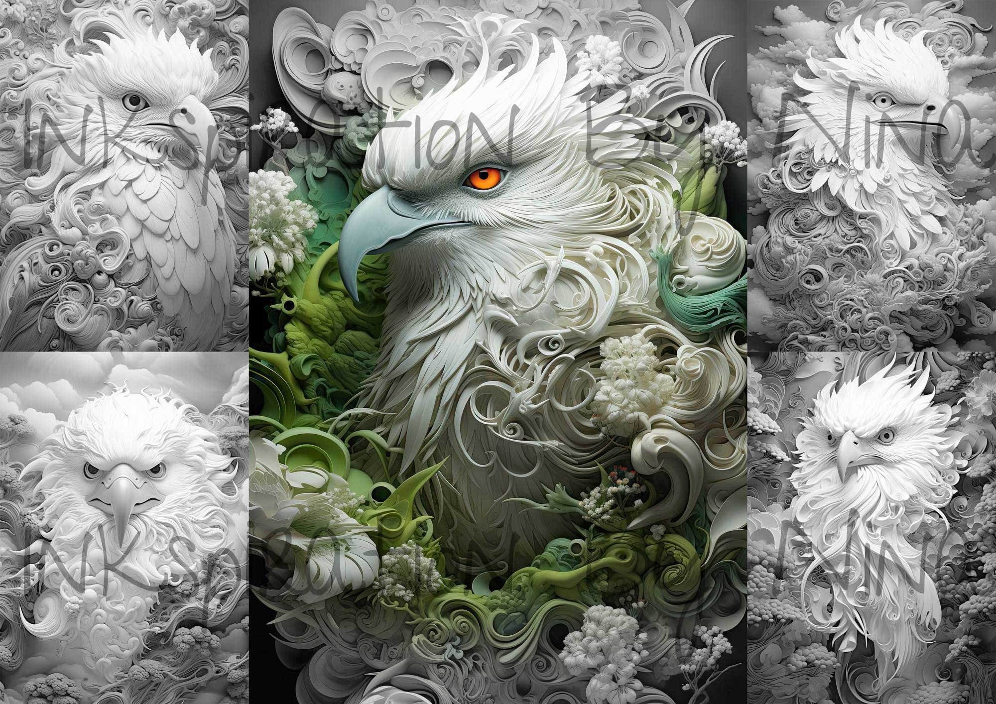 Sculpted Kakapo Bird Coloring Pages, 20 Premium Adult Coloring Sheets ...