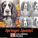 English Springer Spaniel Coloring Pages, 20 Premium Dog in Flowers ...
