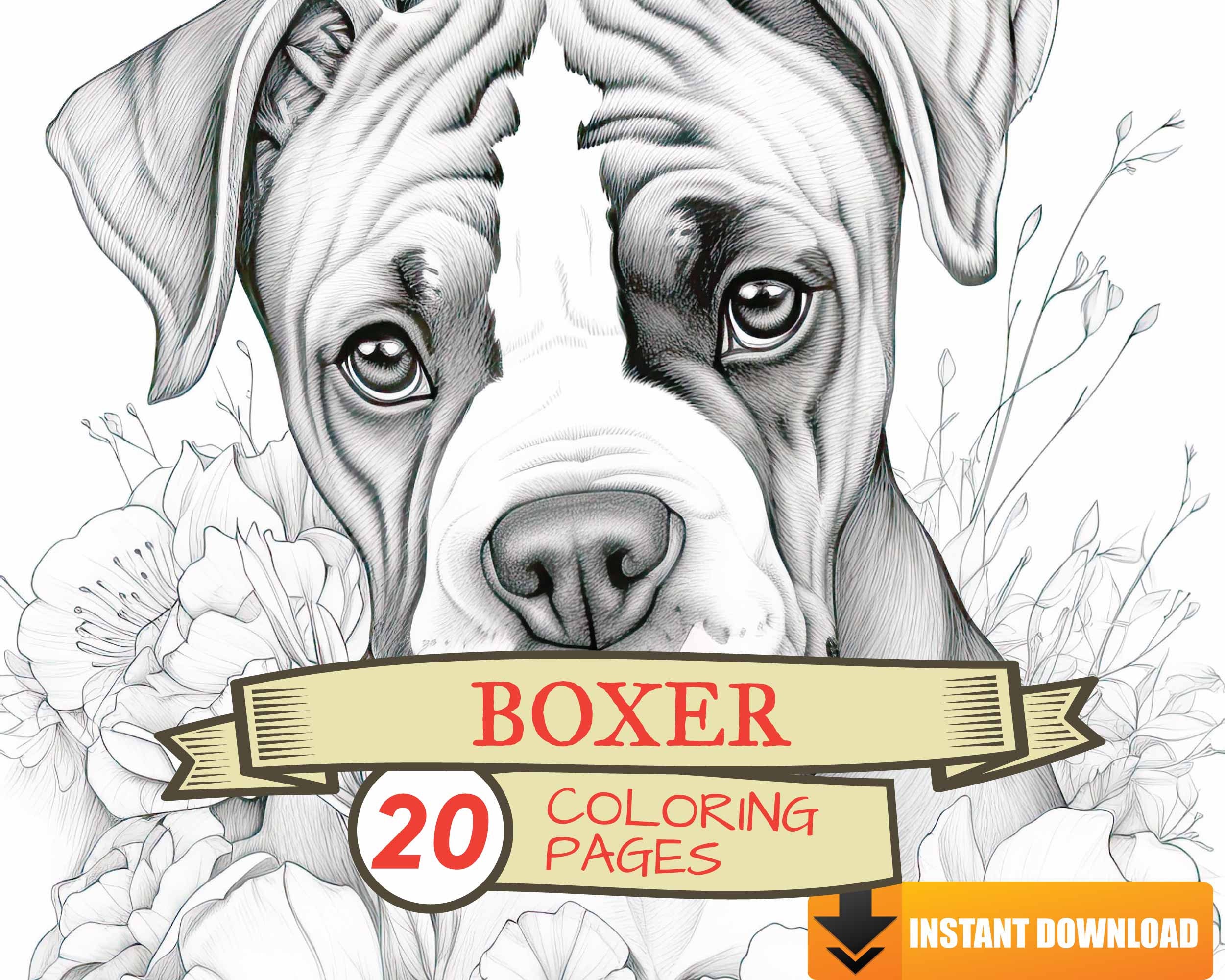 Boxer Dog Coloring Pages