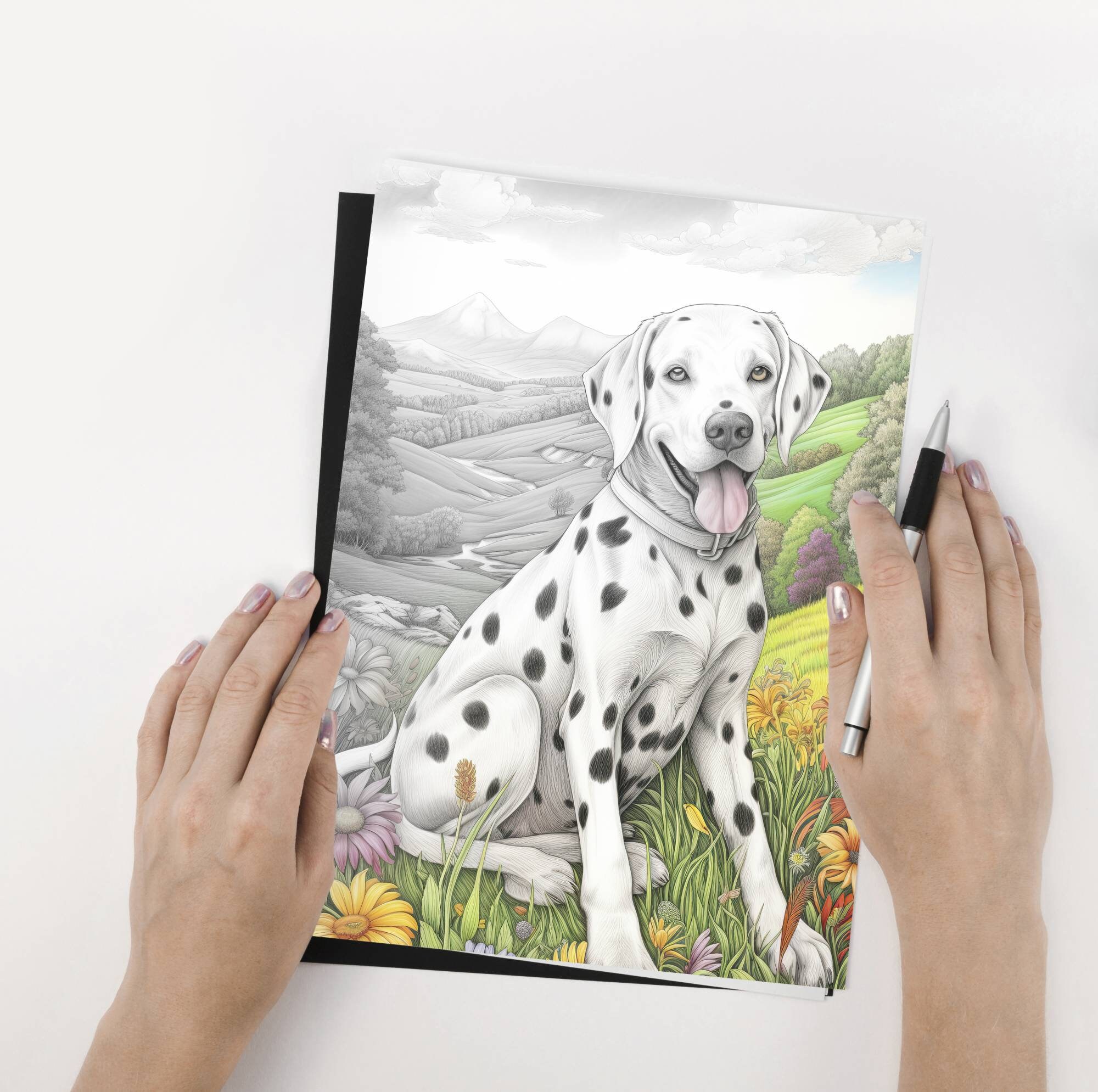 Dalmatian Dog Enjoying Outside Coloring Pages, 20 Premium Coloring ...