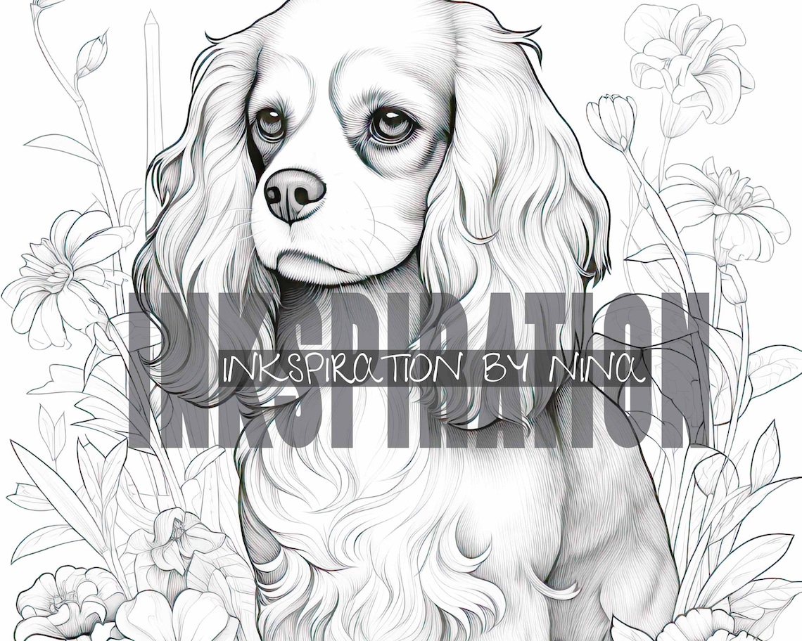 Cavalier King Charles Spaniel Coloring Pages, 20 Premium Coloring ...