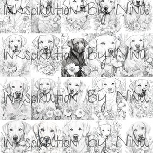 Labrador Retriever in Flowers Coloring Pages, 20 Premium Coloring ...
