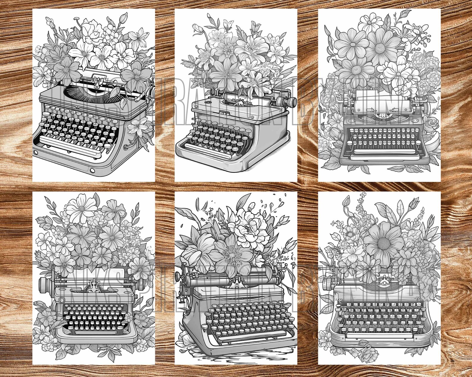 Typewriter Typing Machine Coloring Pages, 15 Premium Coloring Sheets ...
