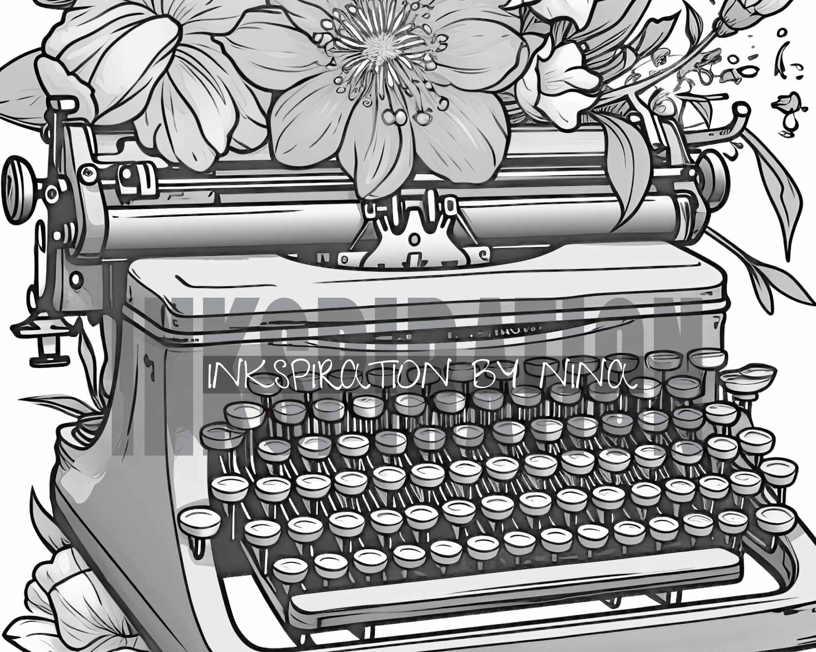 Typewriter Typing Machine Coloring Pages, 15 Premium Coloring Sheets ...