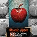 Mosaic Apple Coloring Pages 24 Premium Coloring Sheets - Etsy