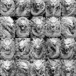 Wood Carved Japanese Dragon Coloring Pages, 20 Premium Adult Coloring ...