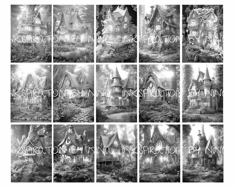 Hidden House Coloring Pages, 15 Premium Coloring Sheets, Adult & Kids ...