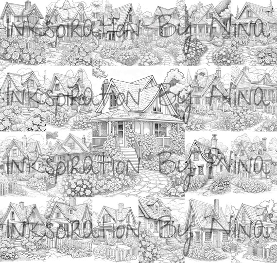 Old English Cottage Coloring Pages