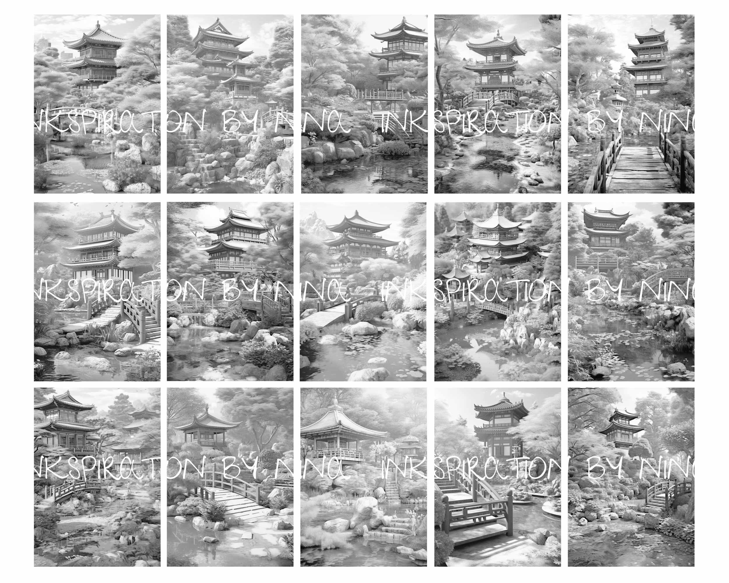 Japanese Castle Garden Coloring Pages, 15 Premium Coloring Sheets ...