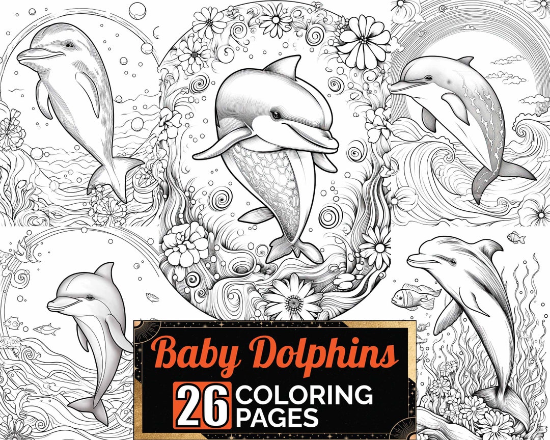 Baby Dolphins Coloring Pages, 26 Premium Adult & Kid Coloring Sheets ...