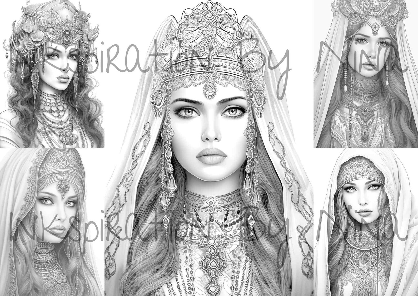 Arabic Princess Coloring Book 20 Premium Adult Kids Beautiful - Etsy