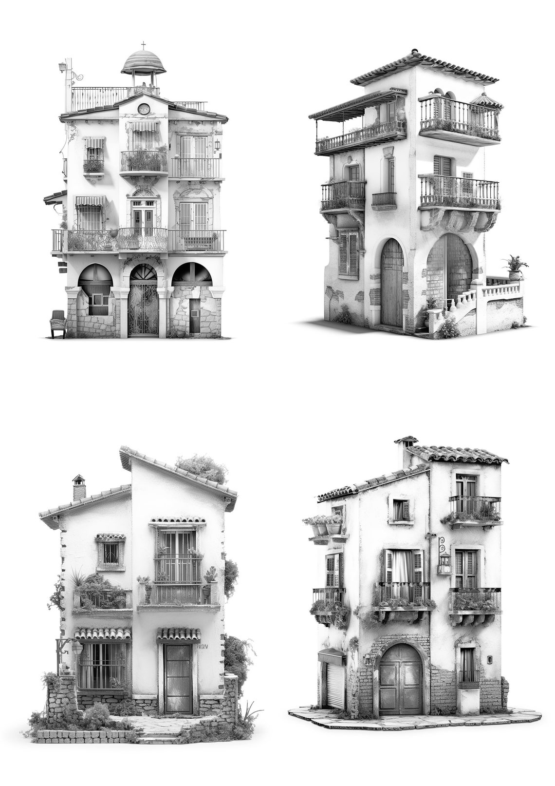 Spanish House Architecture Coloring Pages 24 Premium Coloring - Etsy