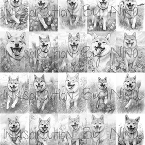 Shiba Inu Outside Coloring Book, 20 Premium Adult & Kids Cute Dog ...