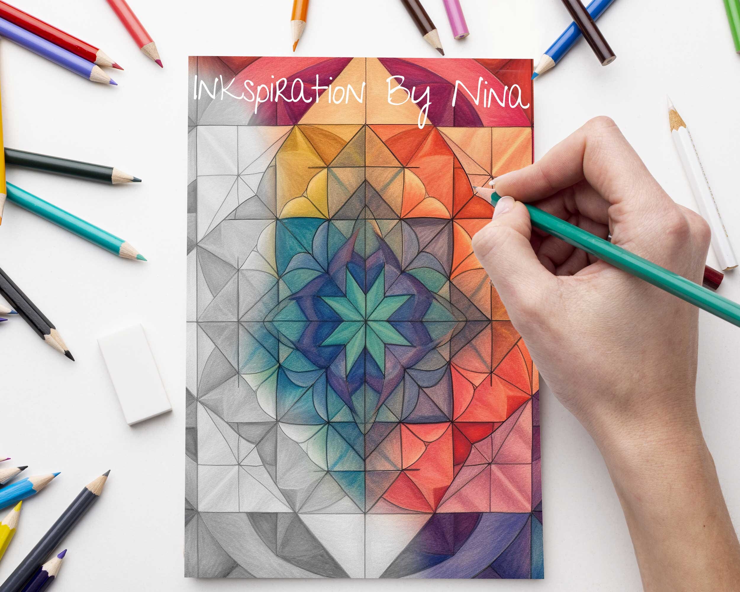 Geometric Patterns, 22 Premium Coloring Sheets, Adult & Kids Coloring ...