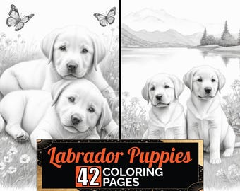 Printable Labrador Retriever Puppy Coloring Page PDF - Etsy