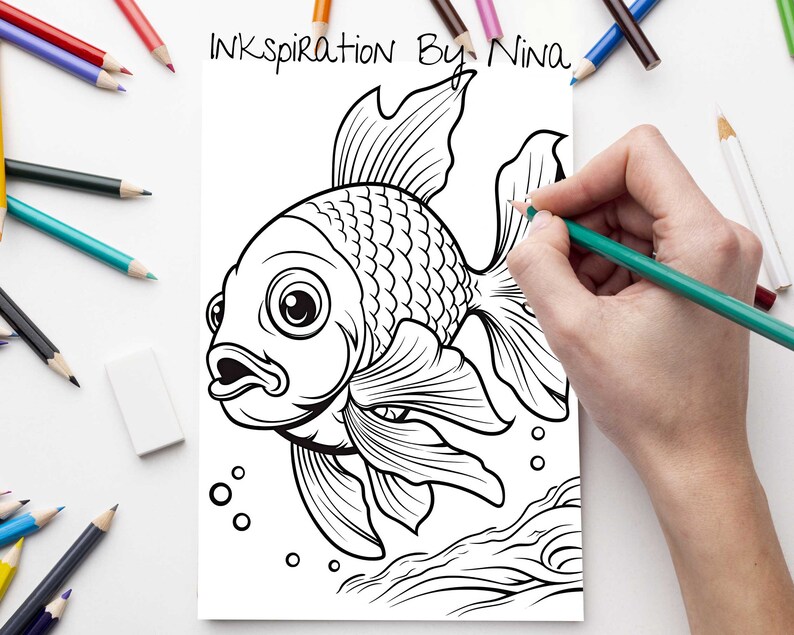 Cute Goldfish Coloring Pages, 26 Premium Coloring Sheets, Coloring Book ...