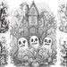 Scary Haunted House Halloween Coloring Pages 20 Premium Adult - Etsy