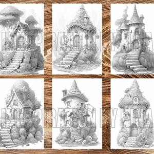 Fairy Stone House Coloring Pages, 16 Premium Coloring Sheets, Adult ...