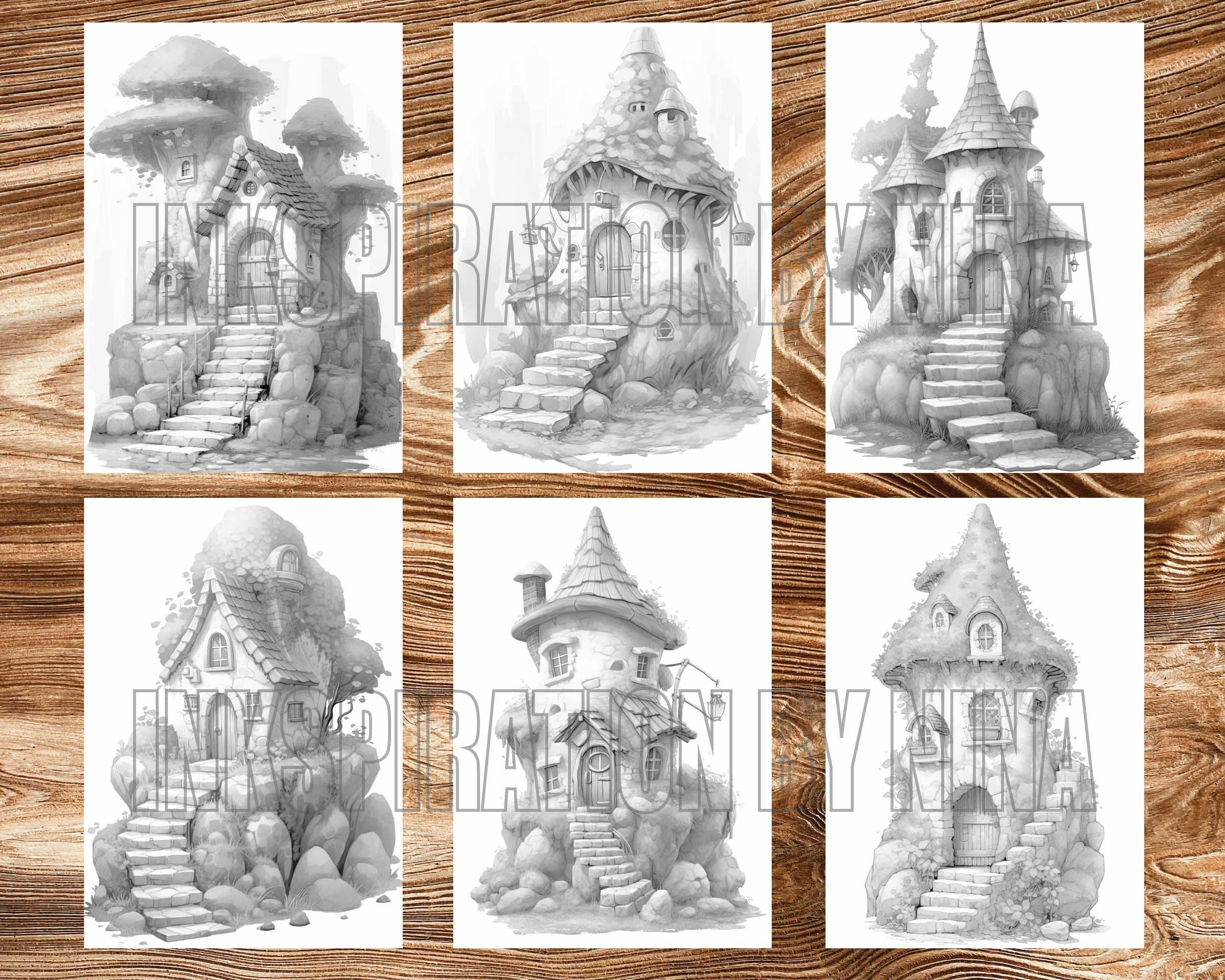 Fairy Stone House Coloring Pages 16 Premium Coloring Sheets - Etsy