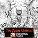 Terrifying Undead Zombies Halloween Coloring Pages 25 Premium - Etsy