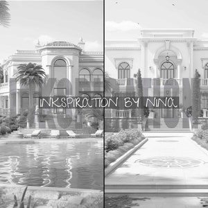 Luxury Villa Home Coloring Pages, 16 Premium Coloring Sheets, Adult ...