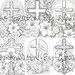 Flower Cross Coloring Book, 25 Detail Greyscale Adult & Kids Floral ...