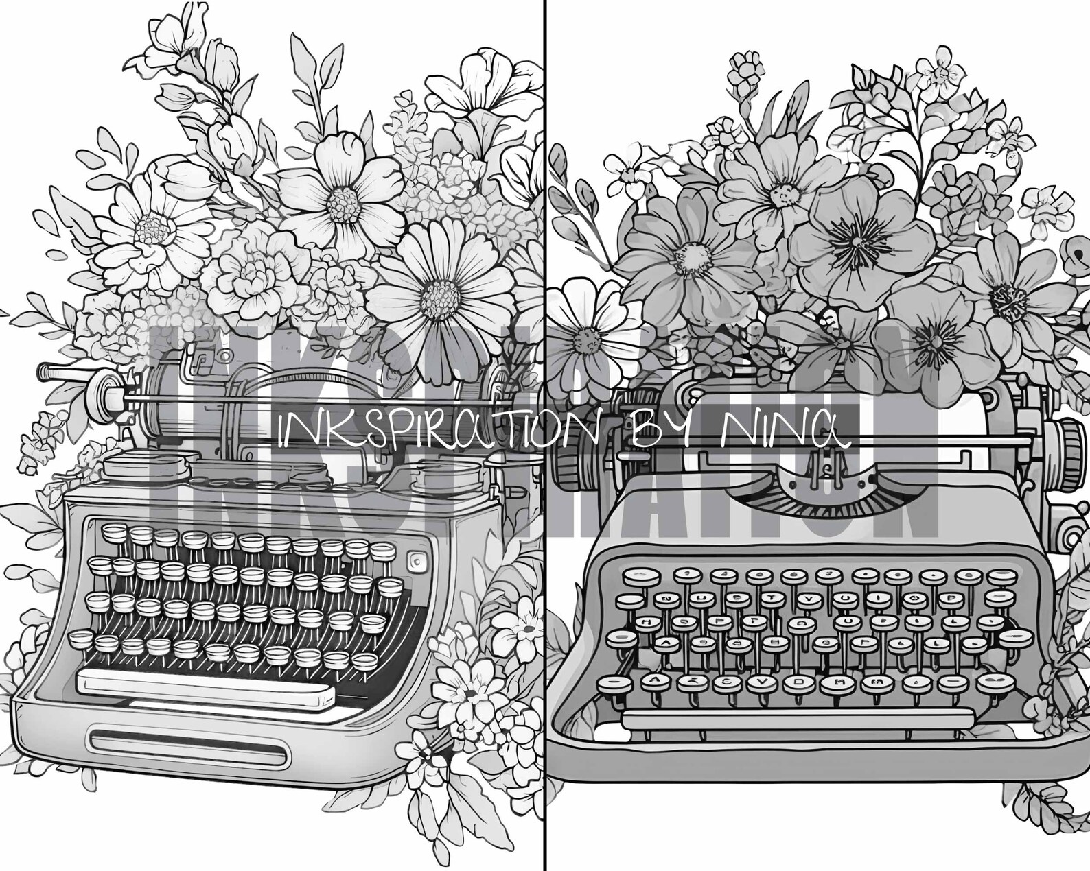 Typewriter Typing Machine Coloring Pages, 15 Premium Coloring Sheets ...