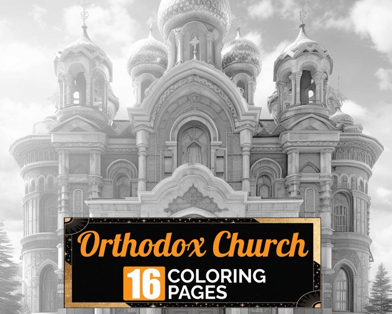 Orthodox Church Coloring Pages, 16 Premium Coloring Sheets, Adult ...