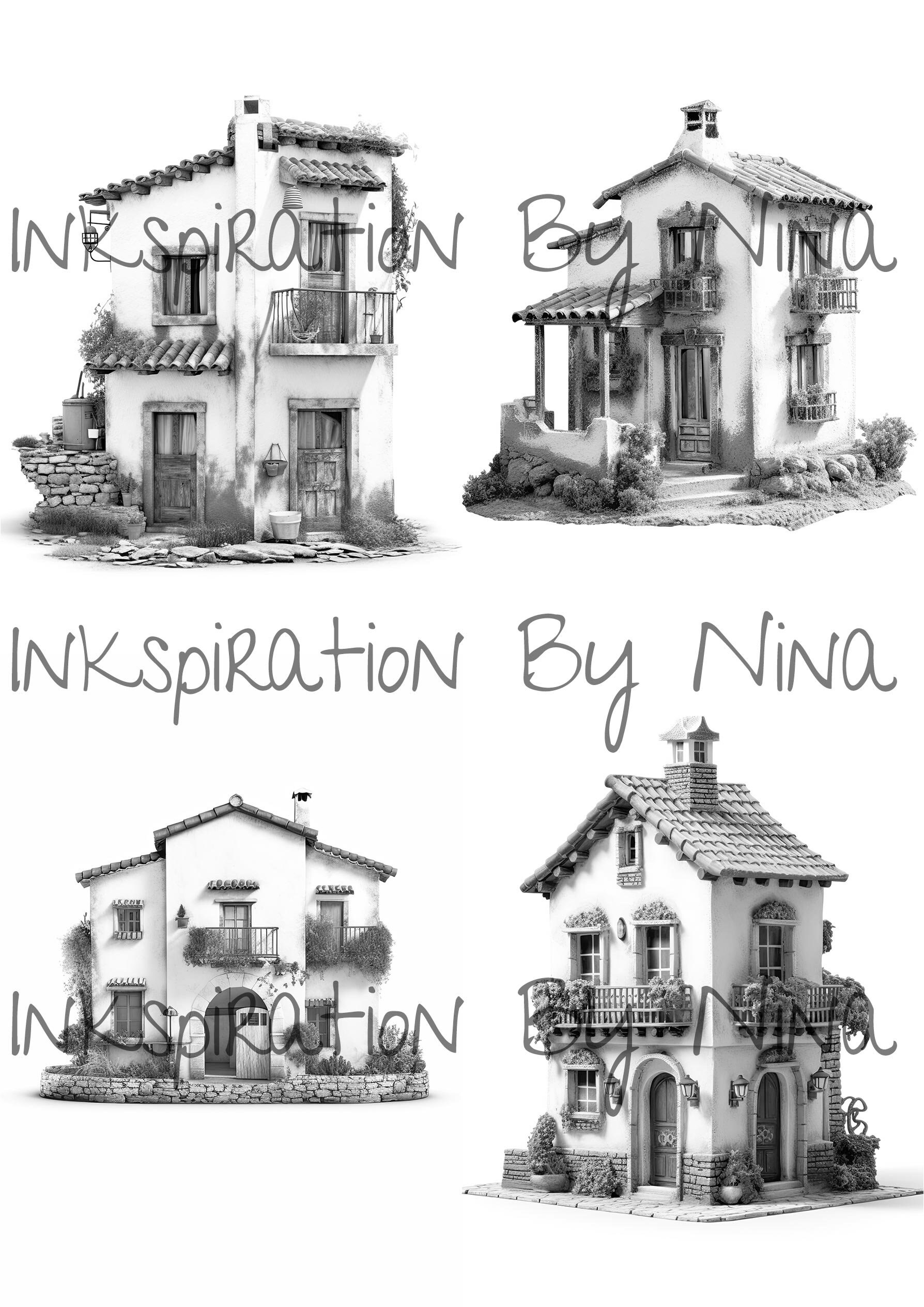 Spanish House Architecture Coloring Pages, 24 Premium Coloring Sheets ...