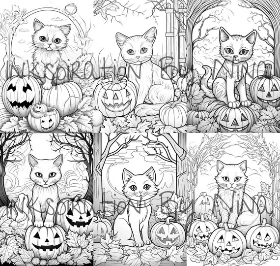 Black Cat Coloring Pages Halloween Goblin [2025]
