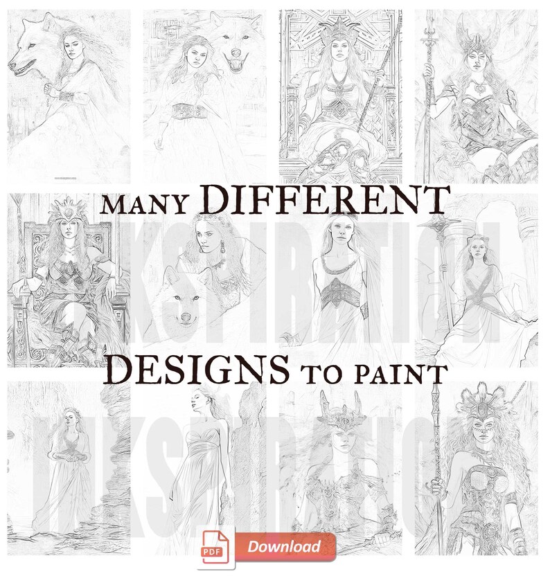Goddess Freya Mythology 15 Coloring Pages A3 Size Premium Printable ...