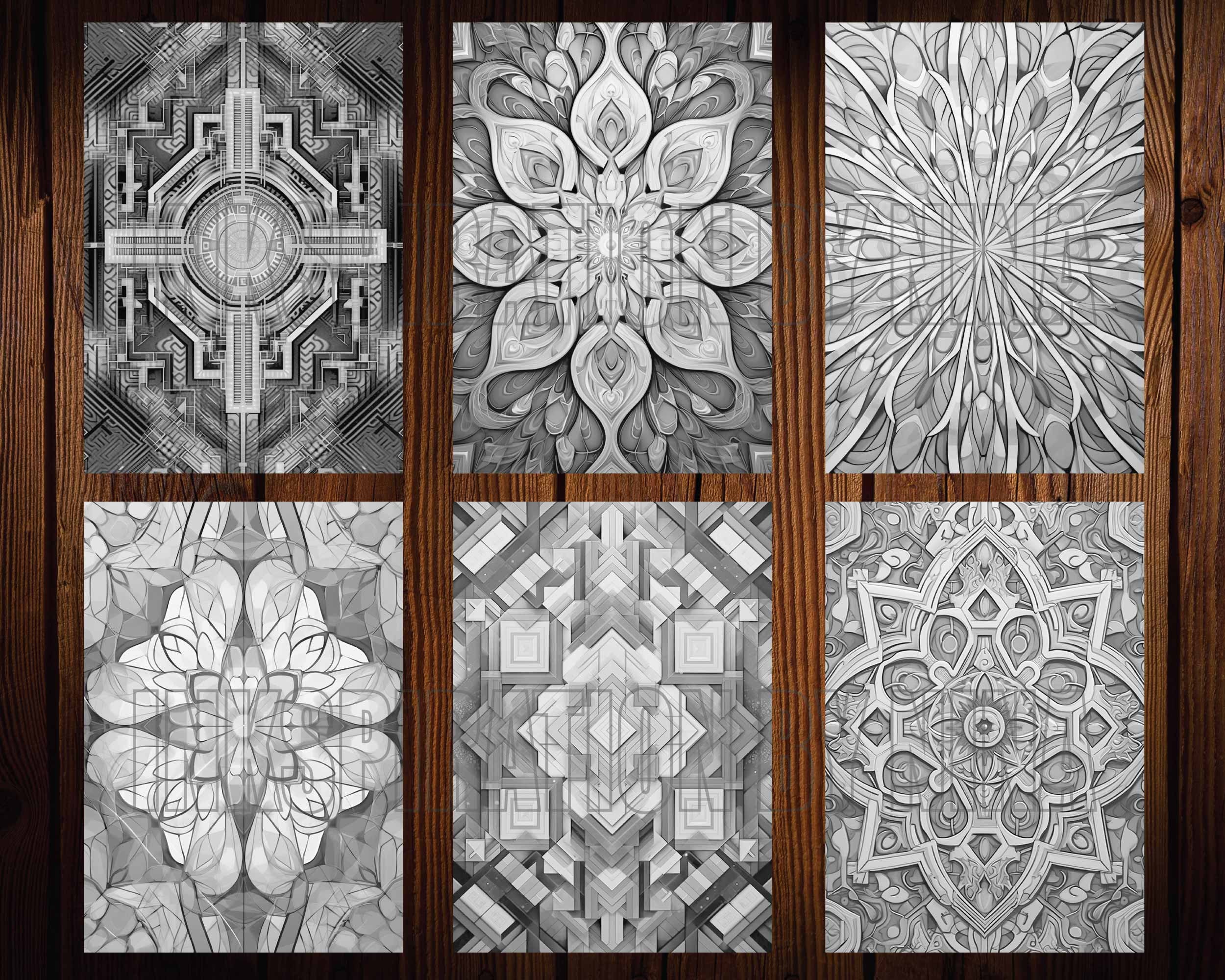 Geometric Patterns, 22 Premium Coloring Sheets, Adult & Kids Coloring ...