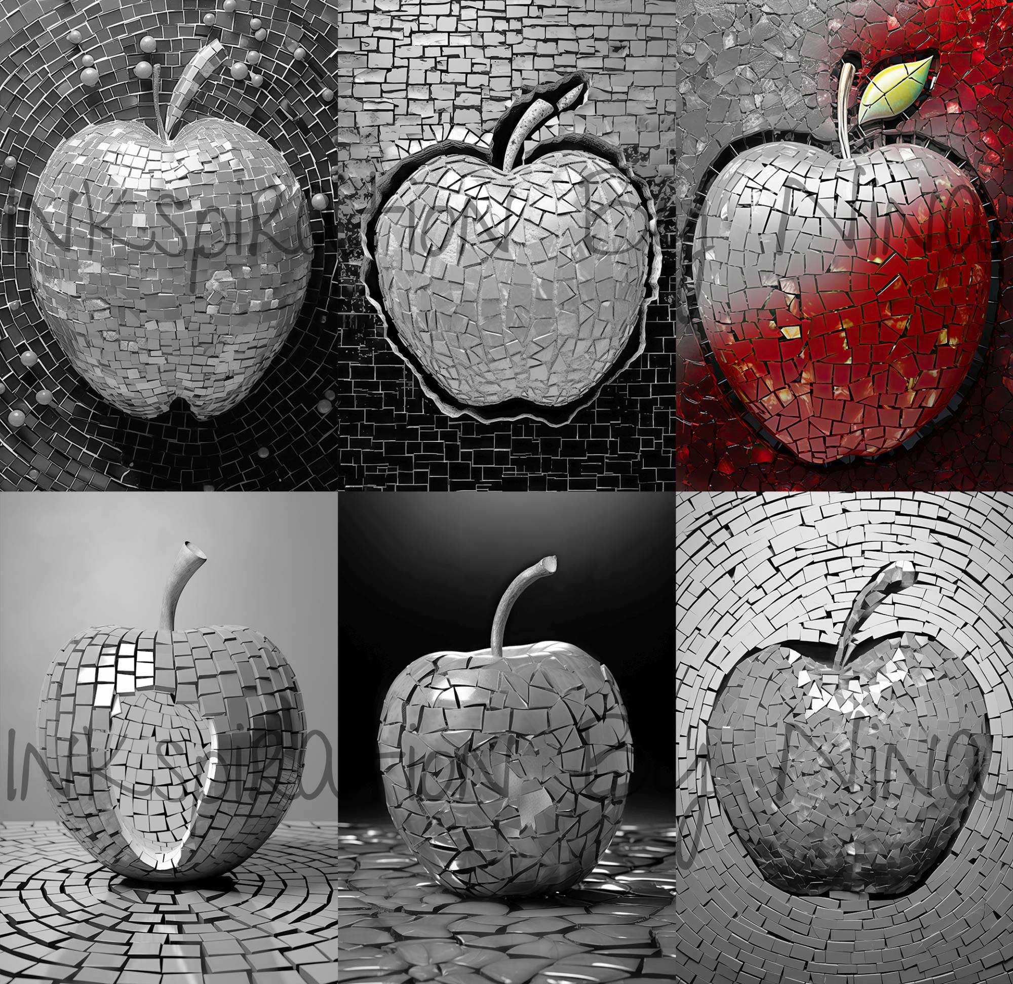 Mosaic Apple Coloring Pages 24 Premium Coloring Sheets - Etsy