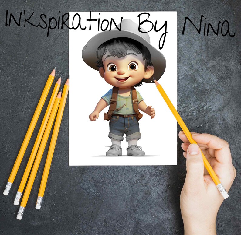 Cute Farmer Countryside Boy Coloring Book, 16 Detail Greyscale Adult ...