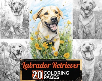 Printable Labrador Retriever Puppy Coloring Page PDF - Etsy