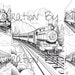 Train in Motion Coloring Book, 26 Detail Greyscale Adult & Kids ...