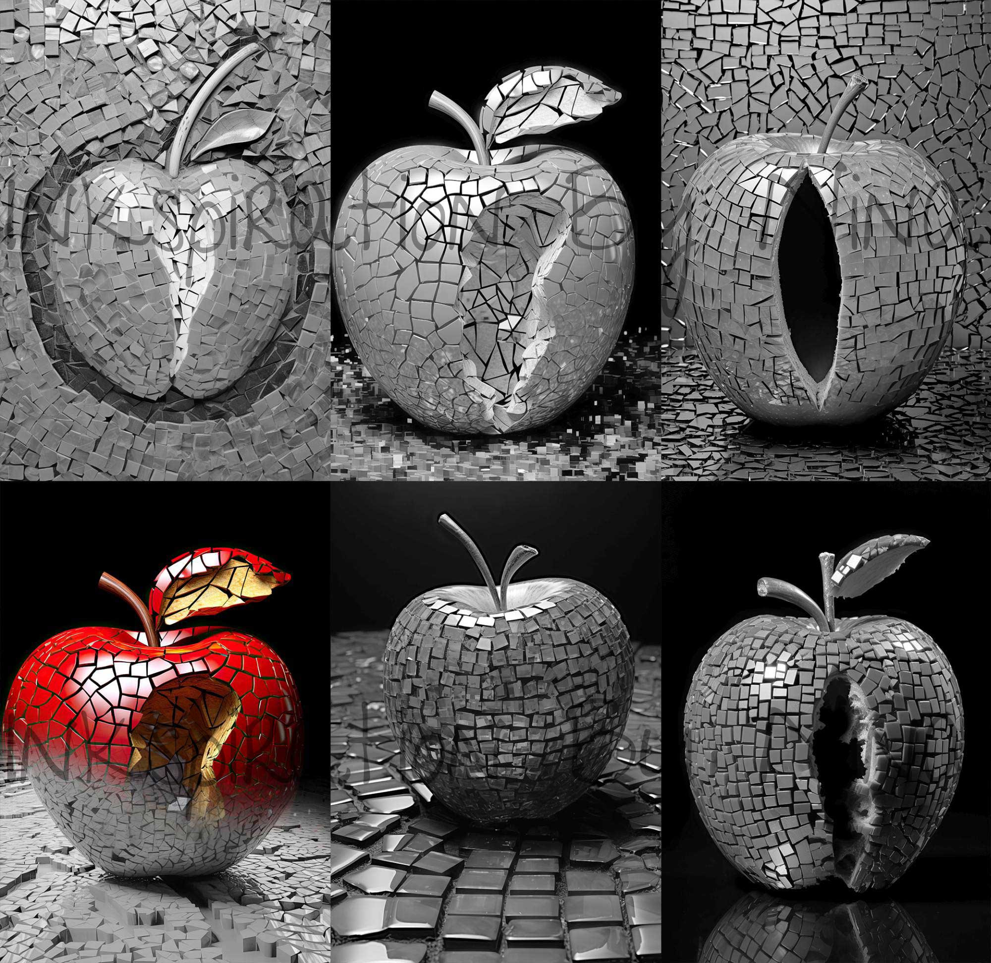 Mosaic Apple Coloring Pages 24 Premium Coloring Sheets - Etsy