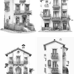 Spanish House Architecture Coloring Pages 24 Premium Coloring - Etsy