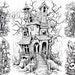 Scary Haunted House Halloween Coloring Pages 20 Premium Adult - Etsy