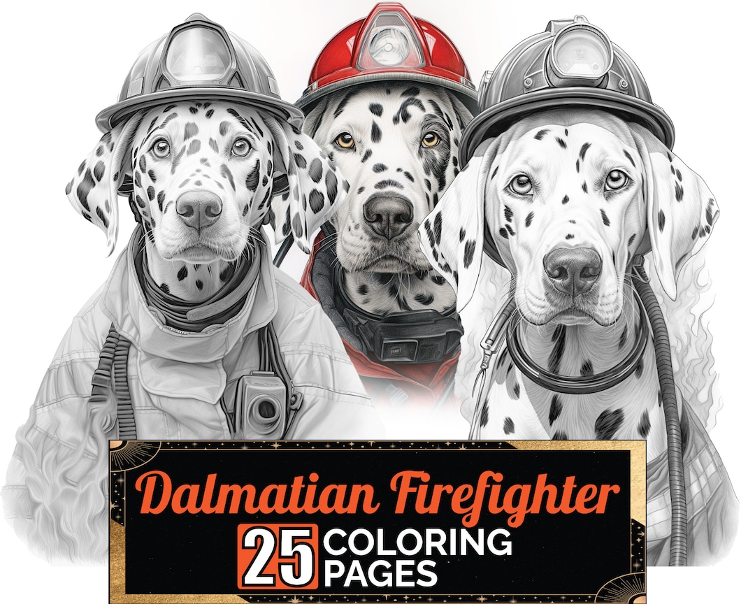 Dalmatian Fire Dog Coloring Page