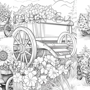 Mini Flower Wagon Coloring Pages, 20 Premium Adult & Kid Coloring ...