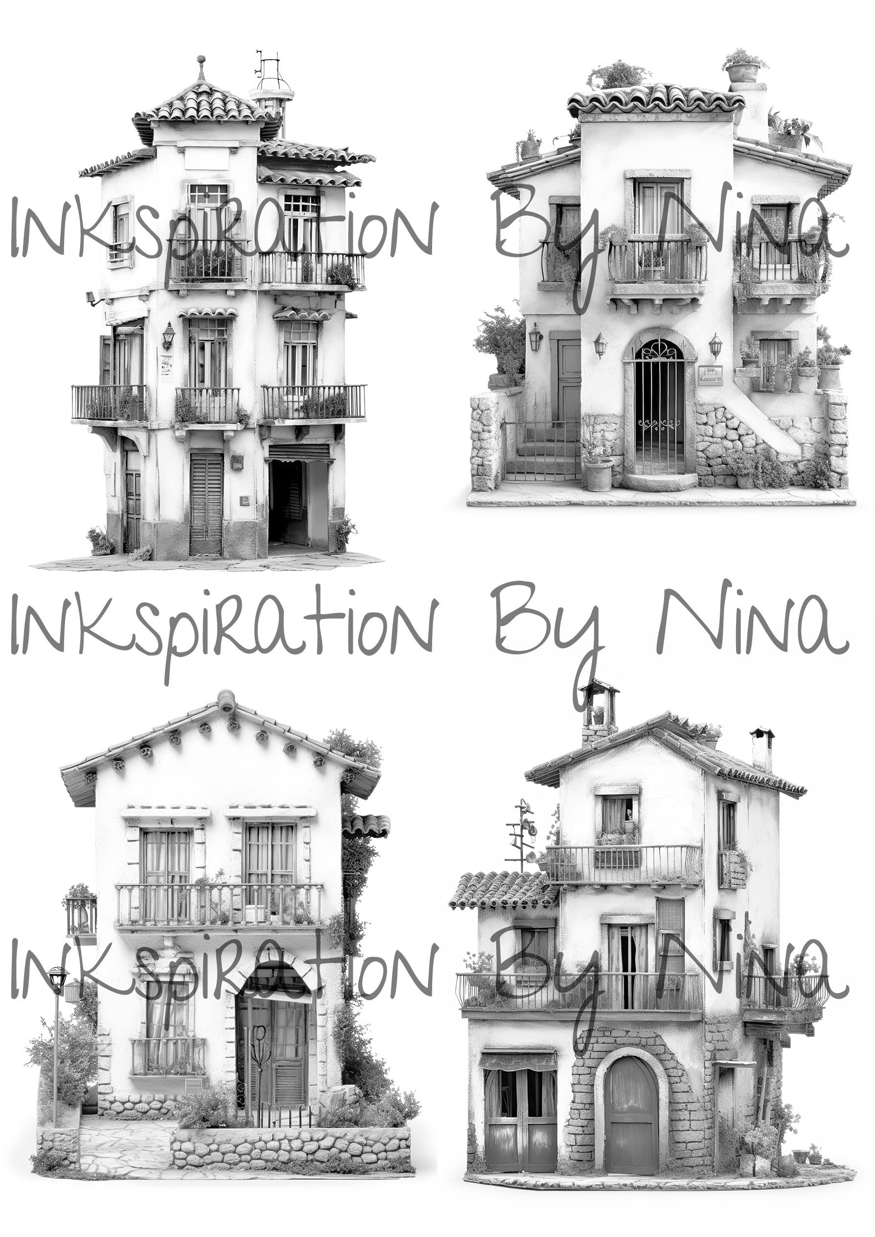 Spanish House Architecture Coloring Pages, 24 Premium Coloring Sheets ...