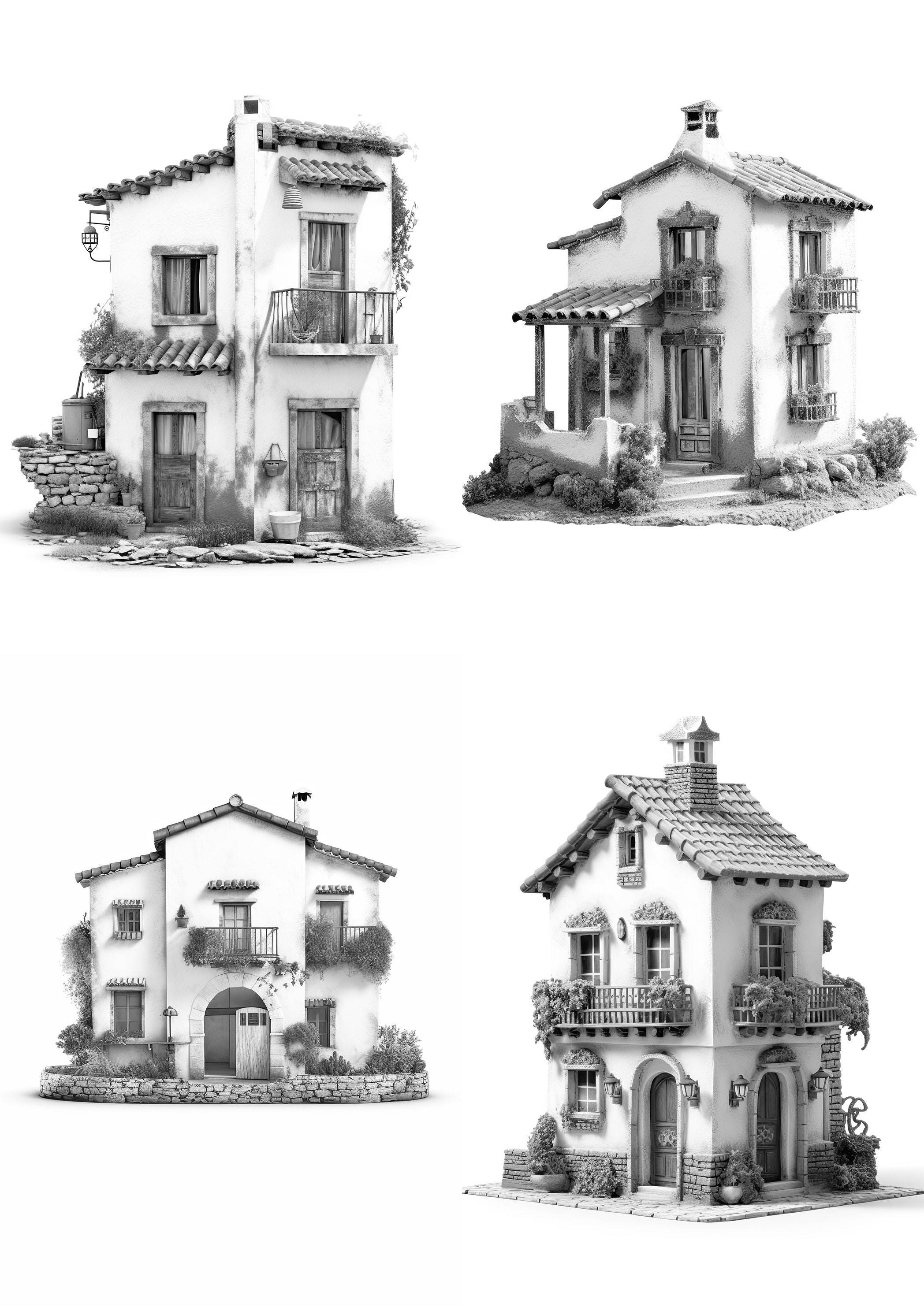 Spanish House Architecture Coloring Pages 24 Premium Coloring - Etsy