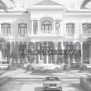 Luxury Villa Home Coloring Pages, 16 Premium Coloring Sheets, Adult ...