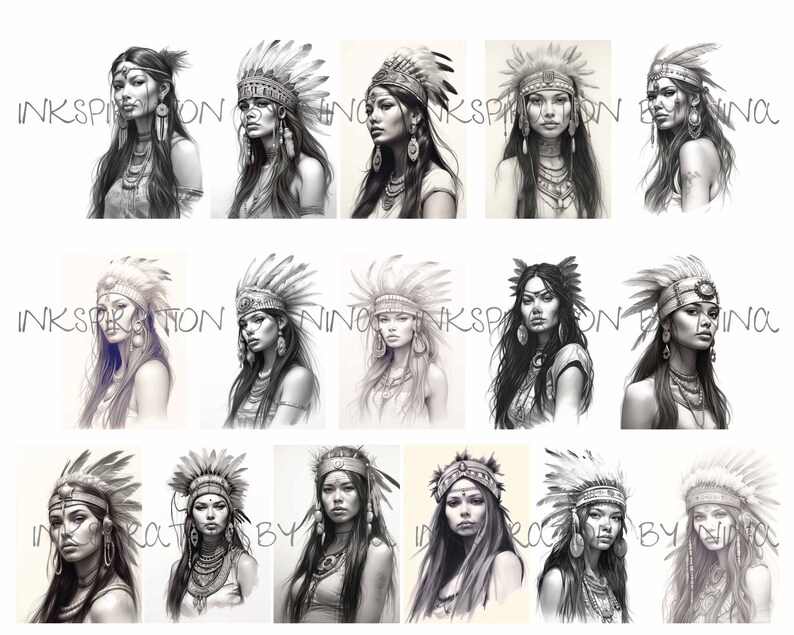 Native American Woman Coloring Pages, 16 Premium Coloring Sheets, Adult ...