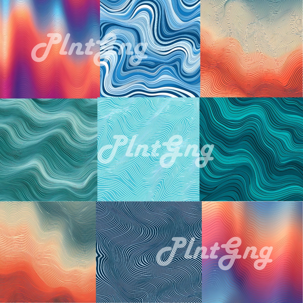 Wavy Digital Art INSTANT DOWNLOAD - Etsy