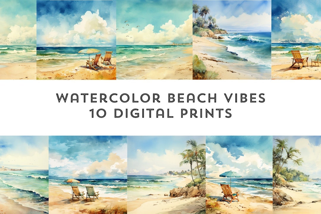 Beach Watercolor Digital Art *INSTANT DOWNLOAD* - Etsy