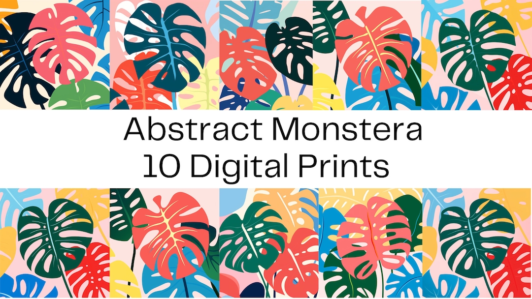 Abstract Monstera Digital Art *INSTANT DOWNLOAD* - Etsy