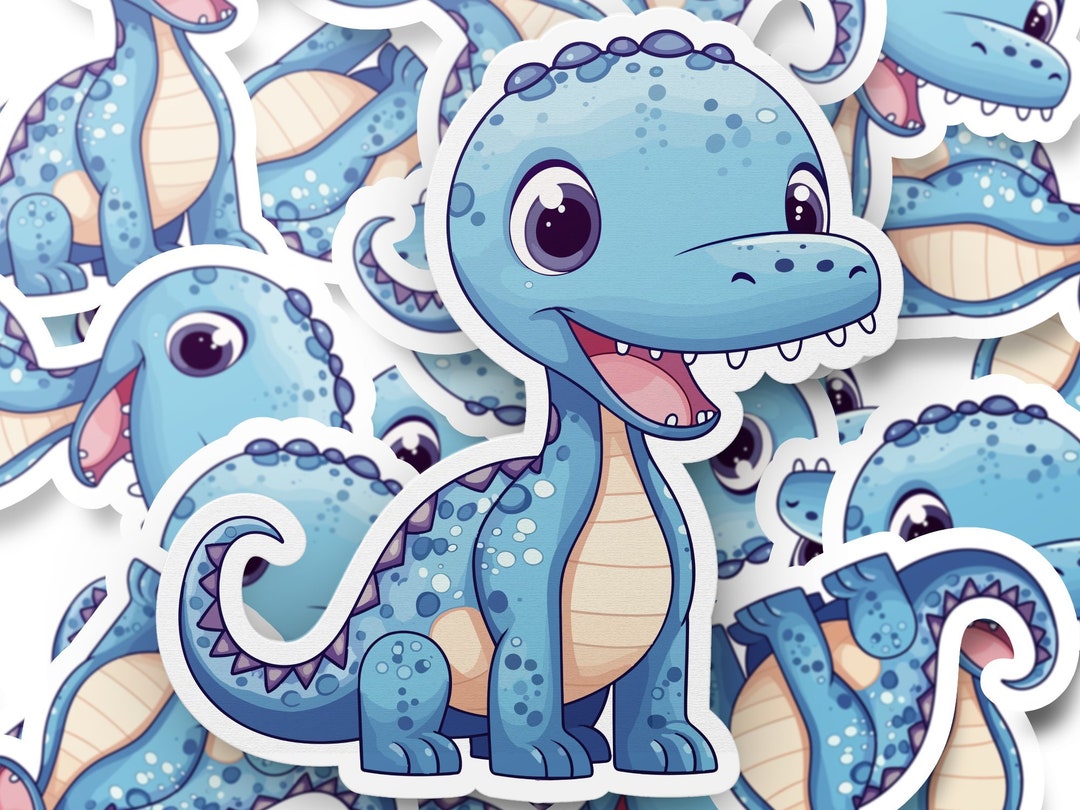 Cute Kawaii Diplodocus Sticker - Cute Dinosaur Sticker for Laptops ...