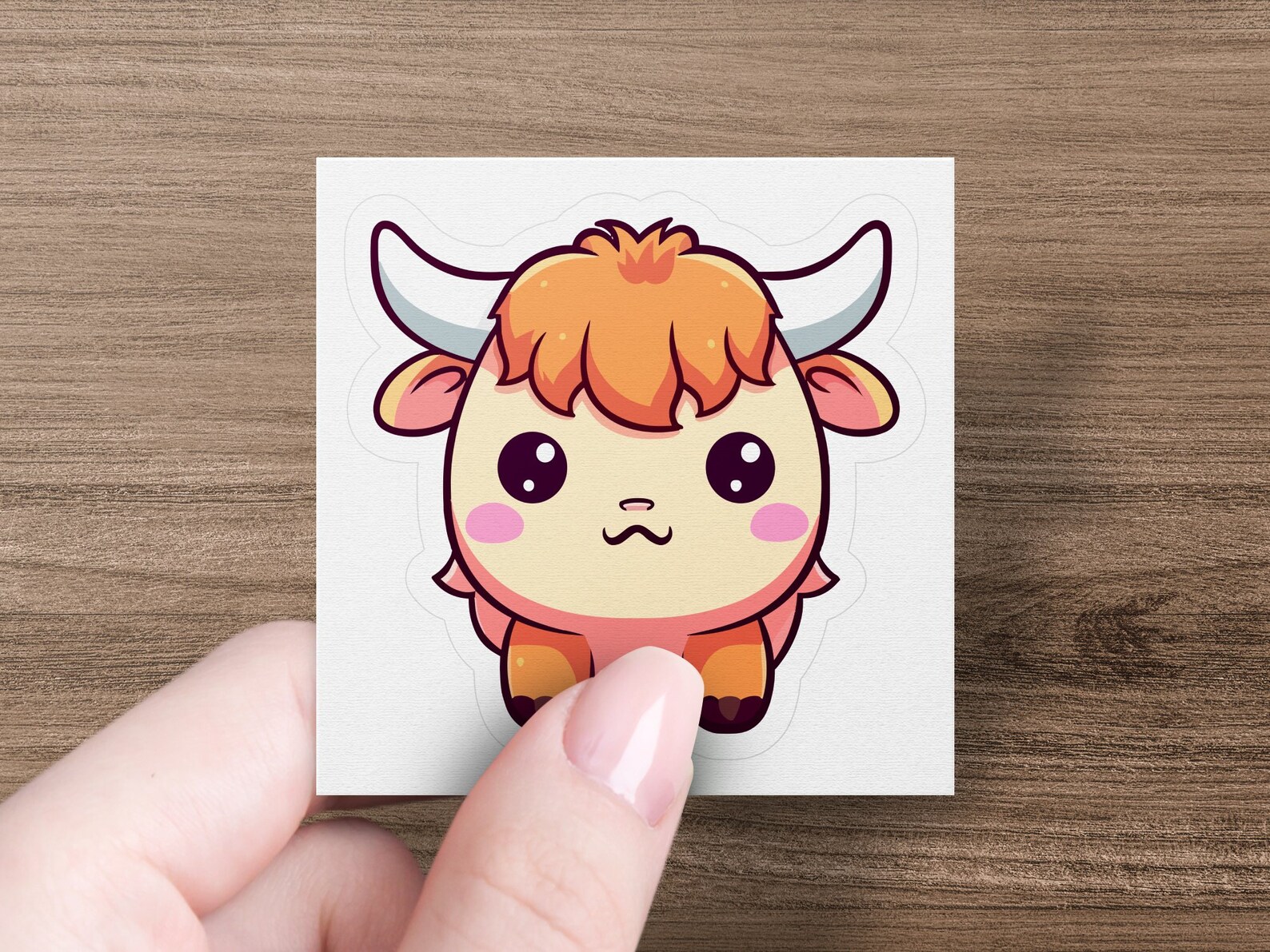 Kawaii Cow Sticker - Cute Animal Decal for Scrapbooking Journaling and ...